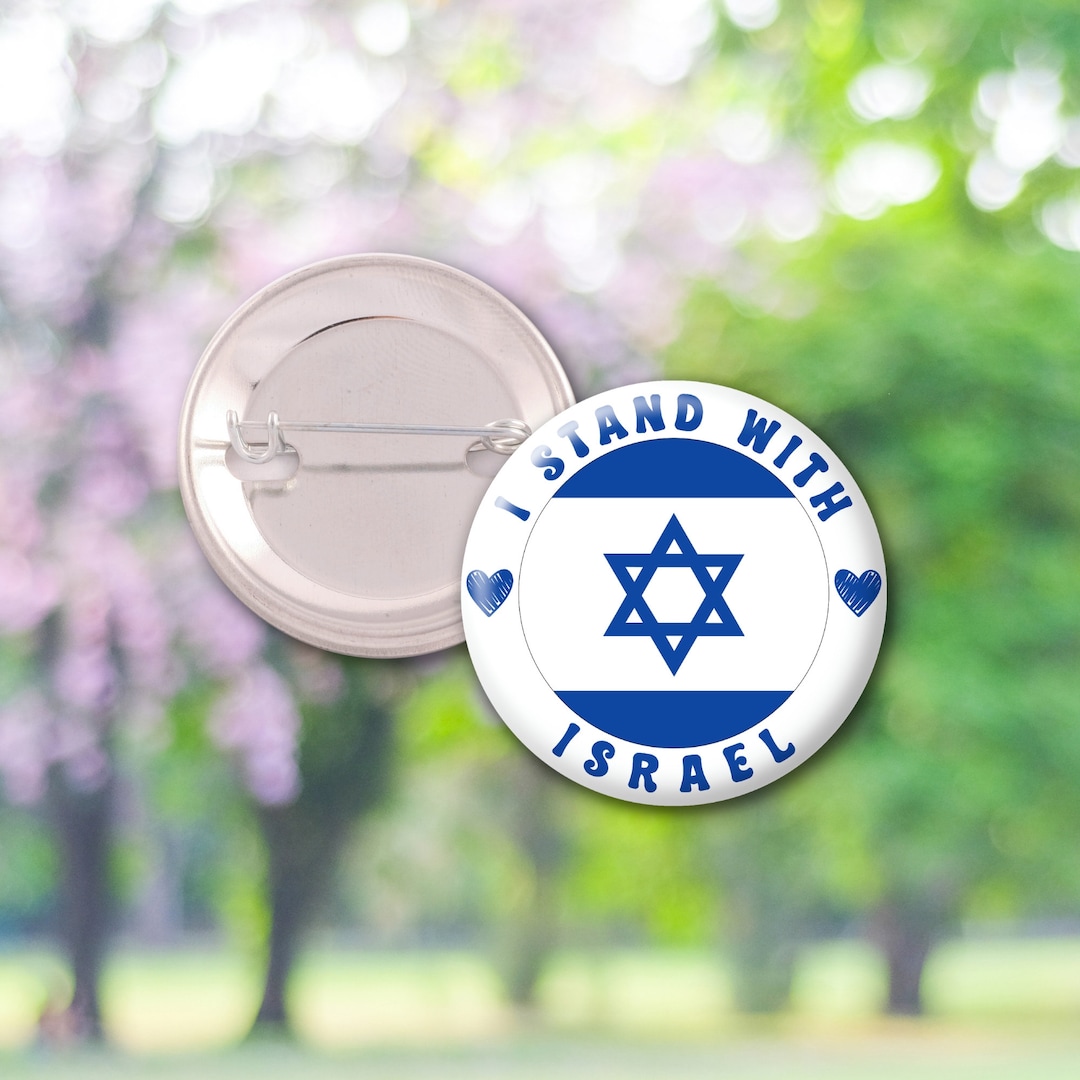 Israel Flag Pin, I Stand With Israel, Pinback Button, Fridge Magnet - Etsy