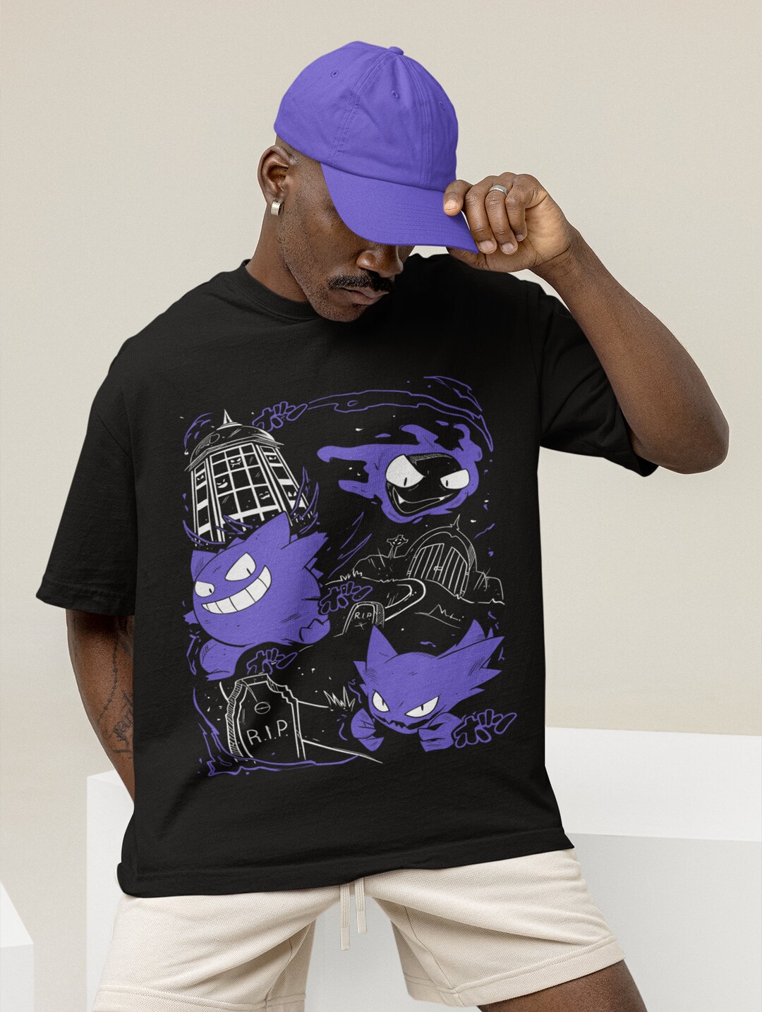 UNISEX Gengar Ghastly T-shirt, Video Game T-shirt, Ghost Type Element ...