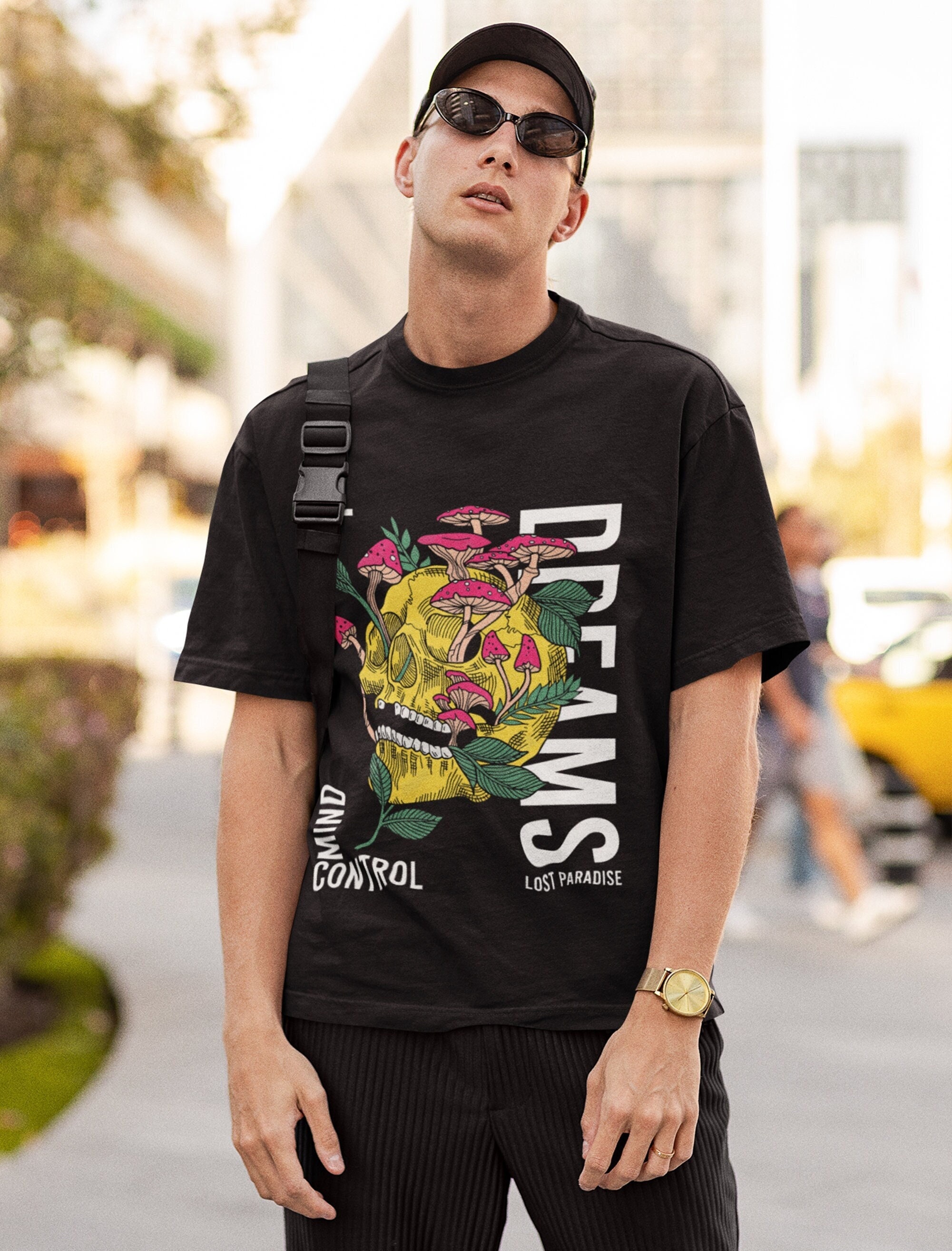 MIND CONTROL Techwear Streetwear Fashion T-shirts for Men MIND CONTROL Techwear Streetwear Fashion T-shirts for Men