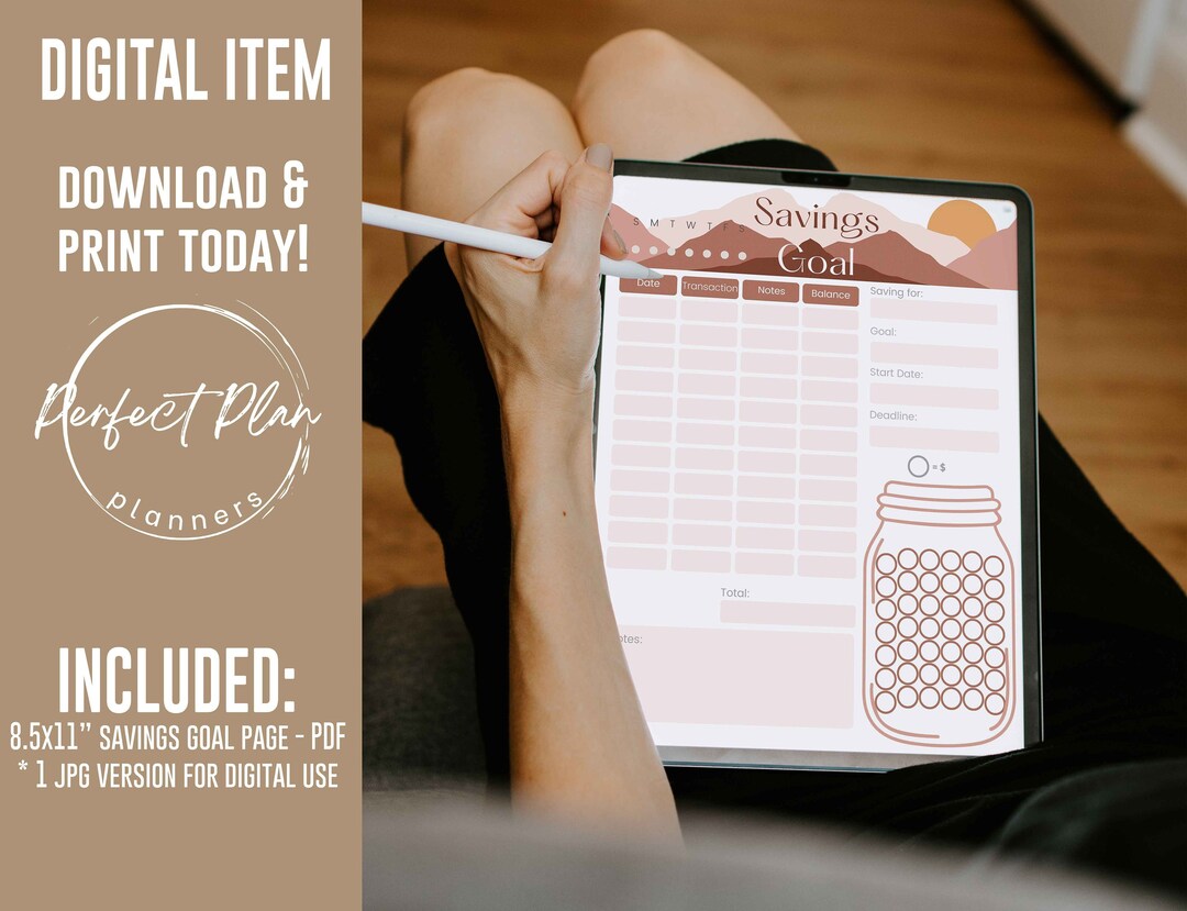 Savings Goal Tracker Budget Page Budget Planner Printable - Etsy