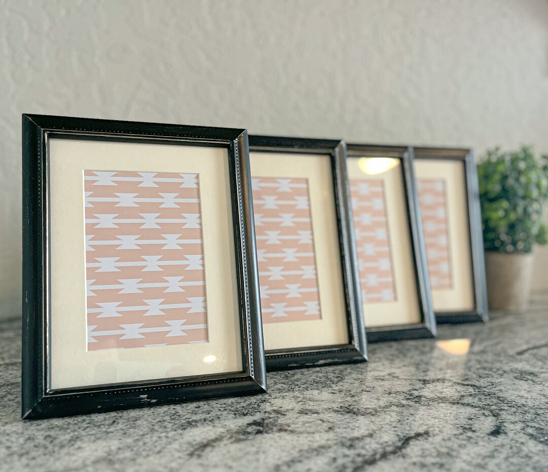 Black Upcycled Vintage Frames Painted and Distressed, Metal Distressed ...