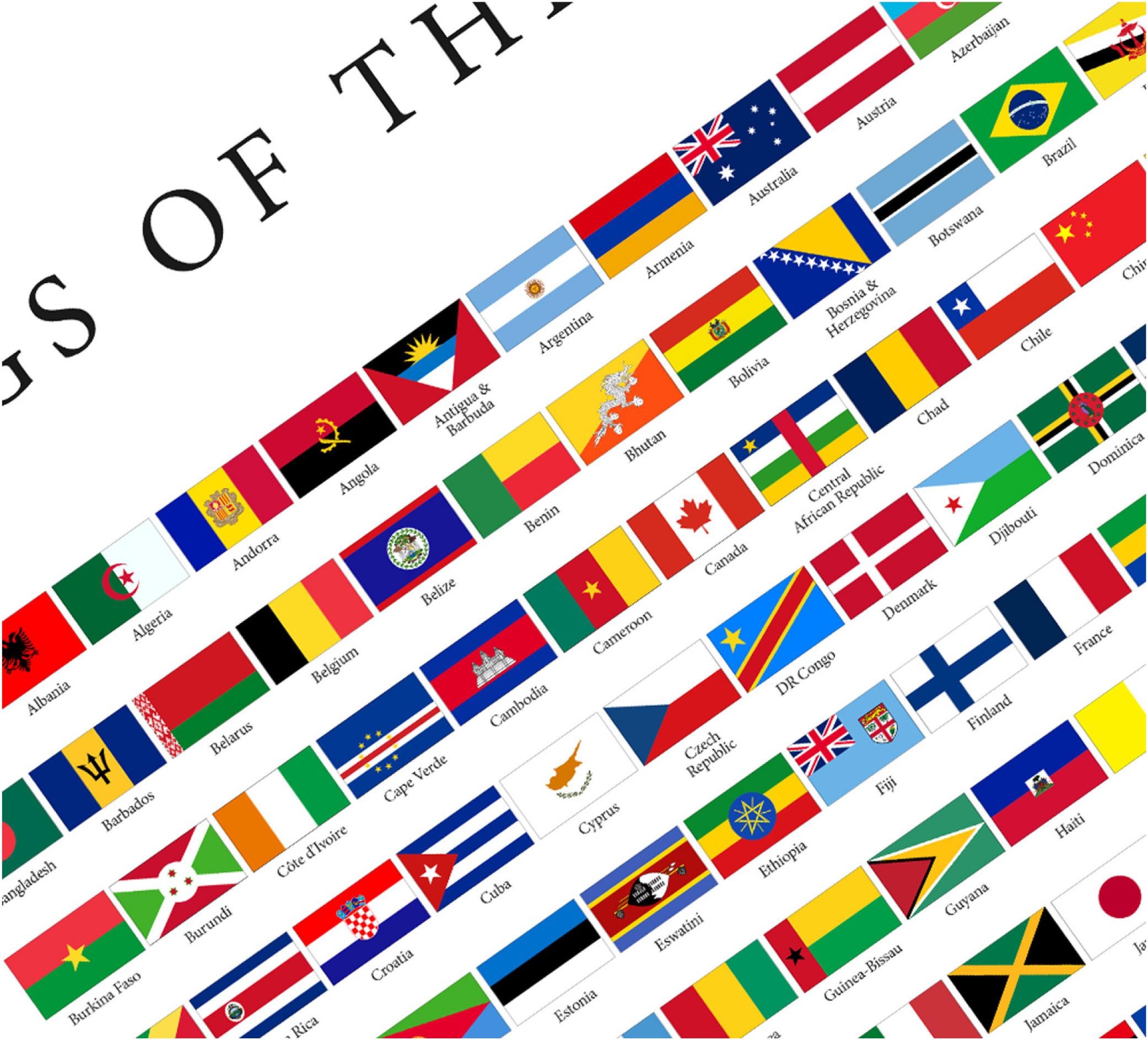 Flags of the World Art Print: Educational Classroom Poster (digital ...