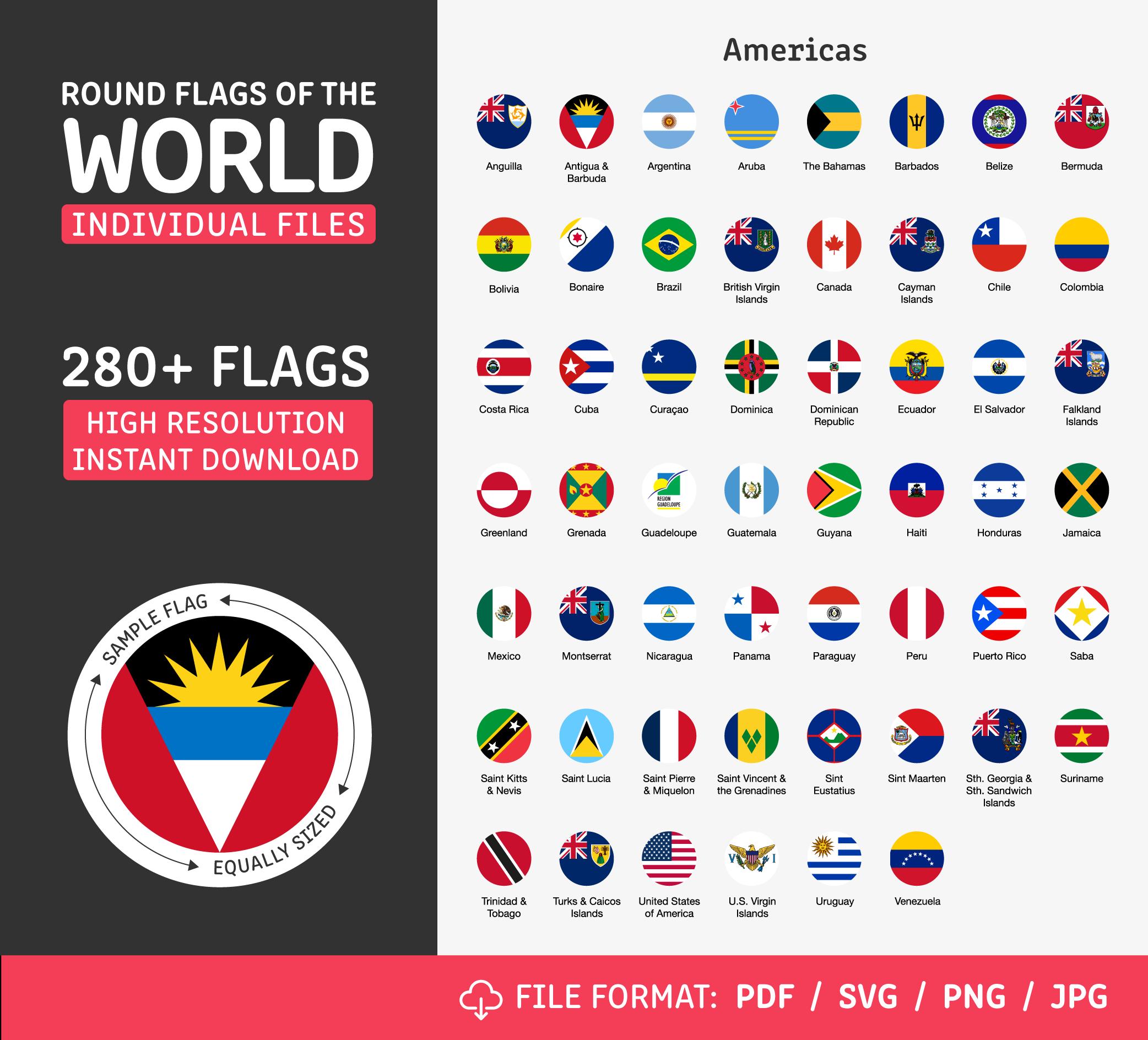 World Flags Clip Art: 280+ Square Country Flags (digital Download) - Etsy