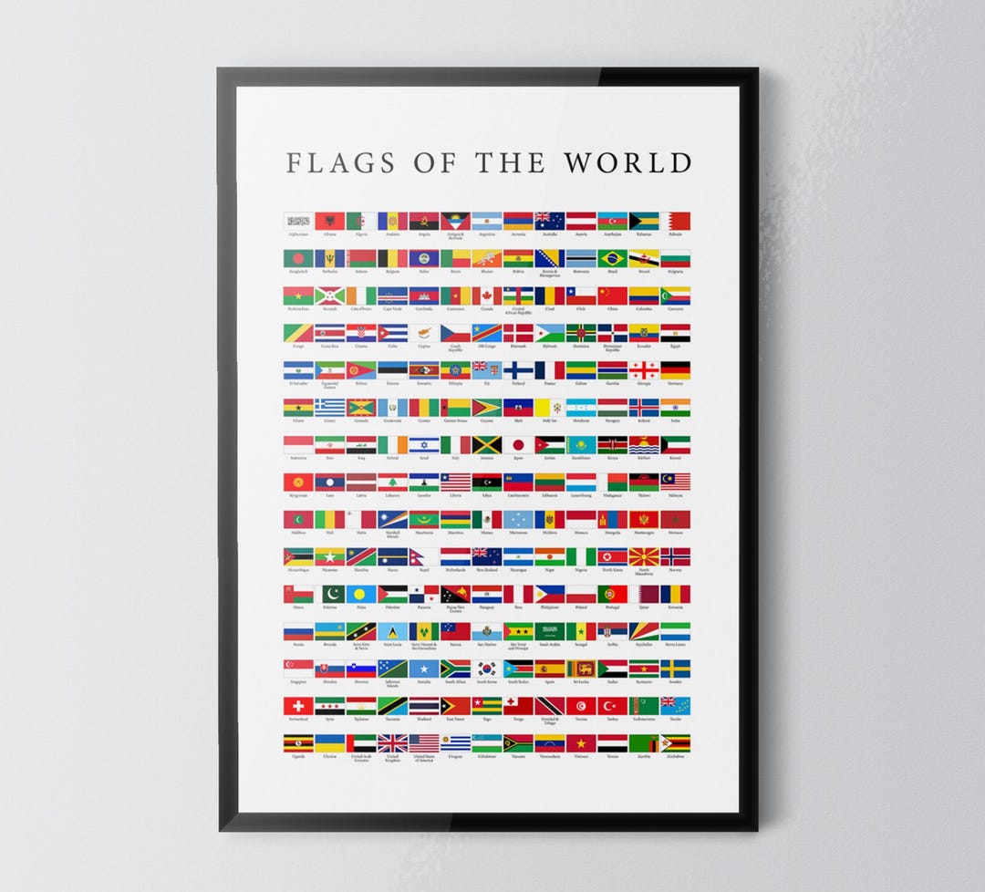 Flags of the World Art Print: Educational Classroom Poster (digital ...