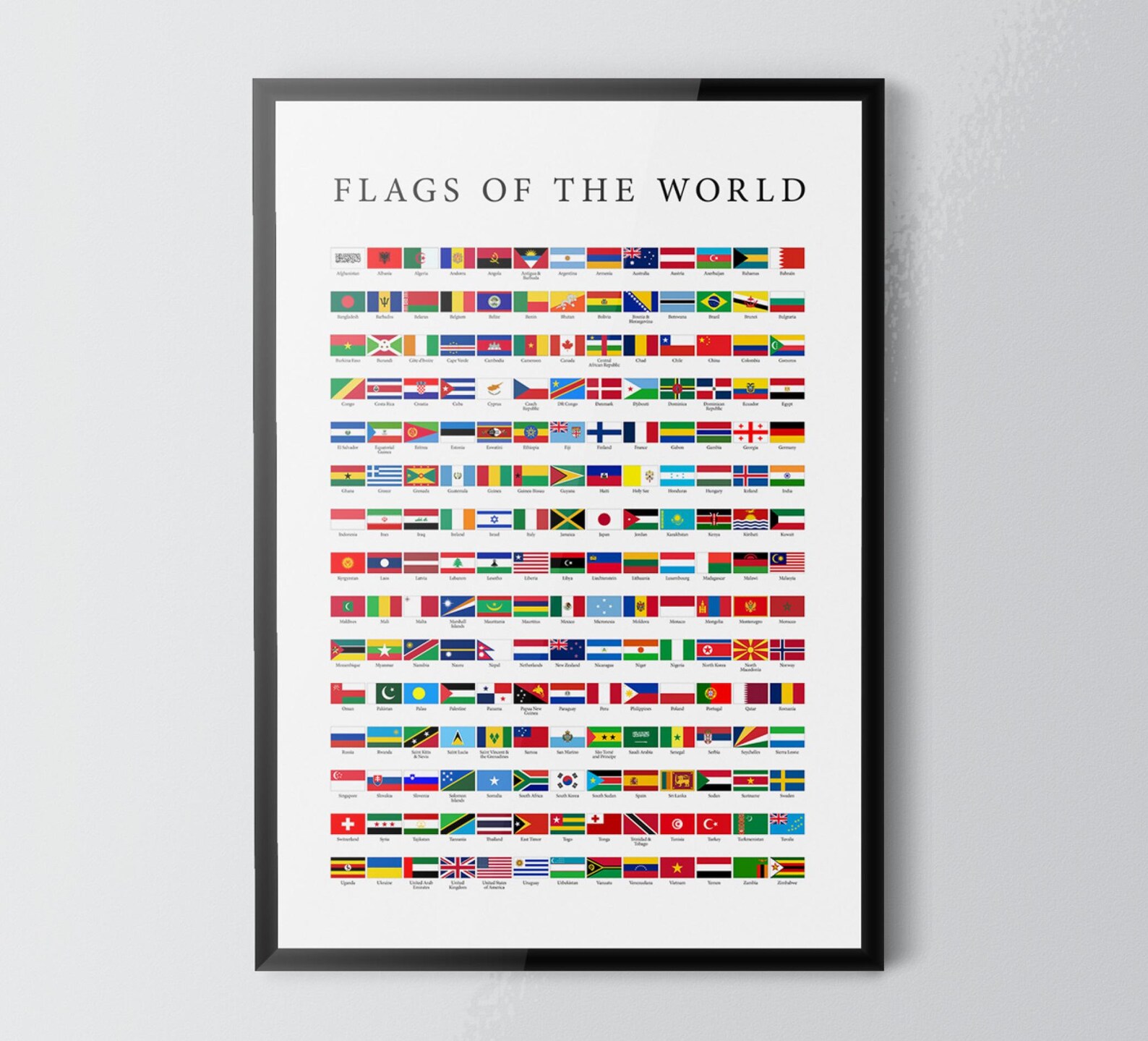 Flags of the World Art Print: Educational Classroom Poster (digital ...