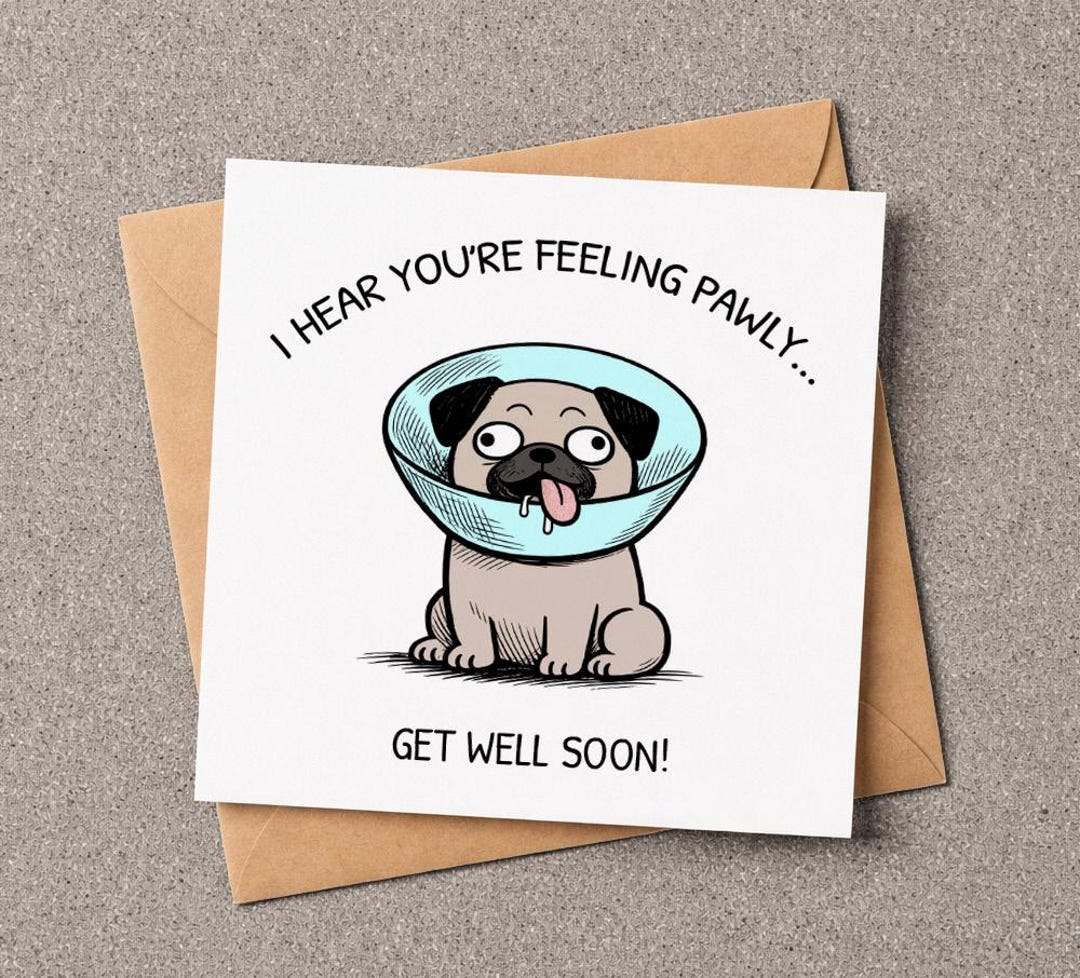 Printable Get Well Soon Card – Feeling Poorly Pun Theme + FREE ...