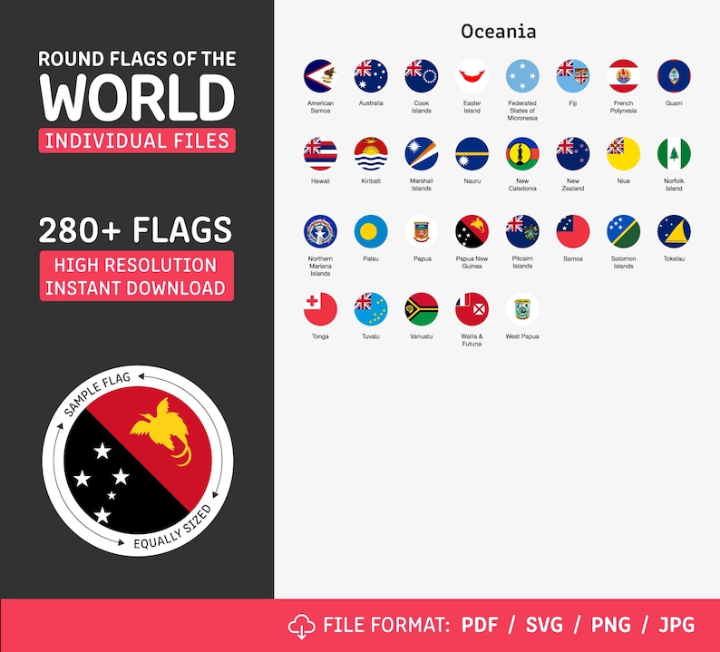 1,000+ Files | 280+ Round World Flags | Digital Download | COMMERCIAL ...