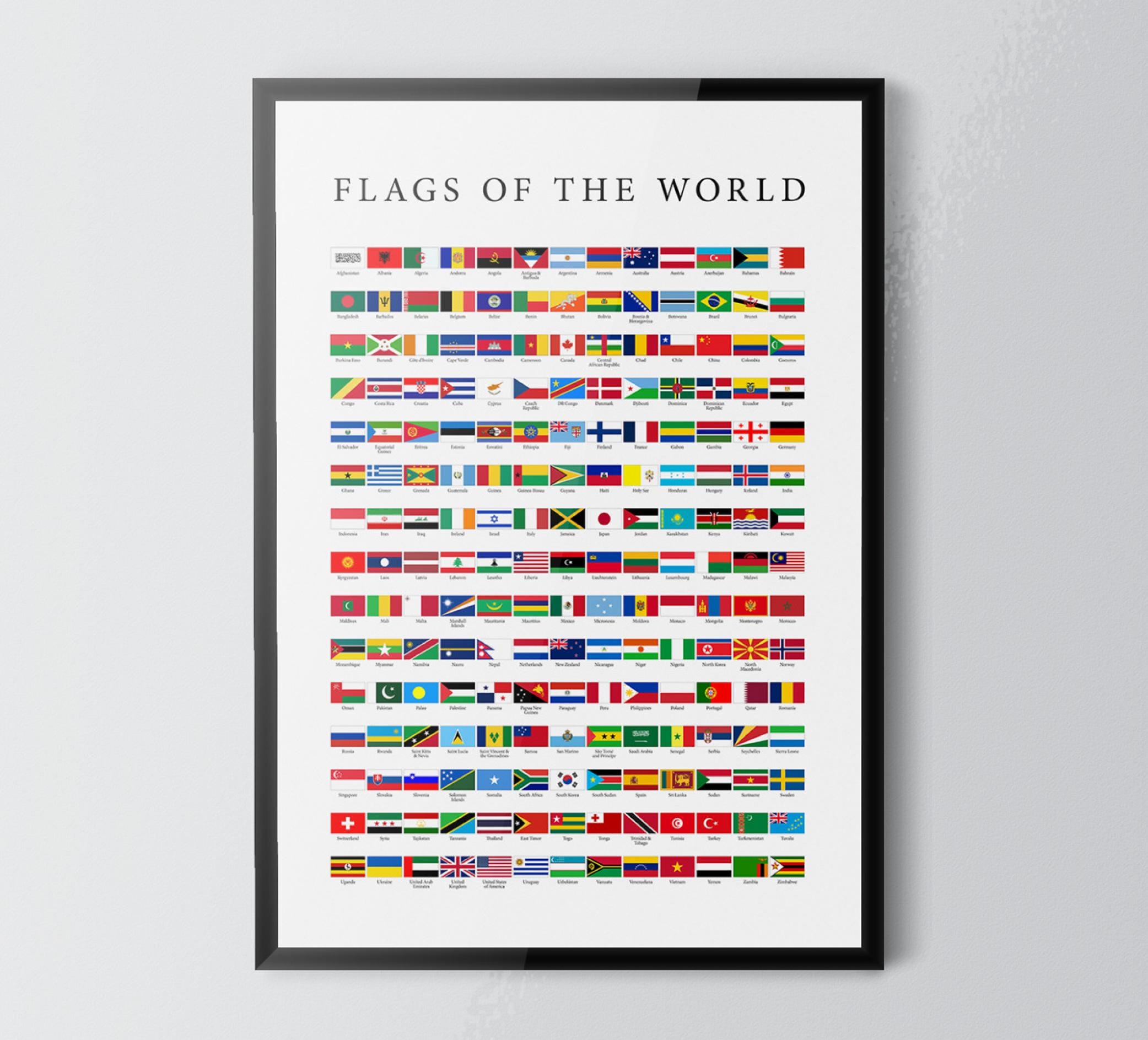 Flags of the World Art Poster: Educational Classroom Poster (digital ...