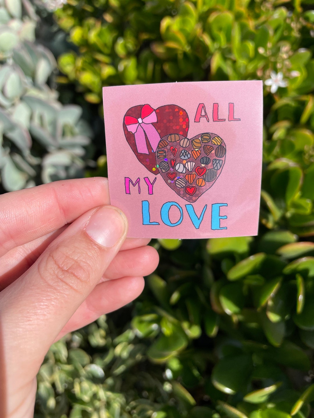 Holographic All My Love Sticker - Etsy