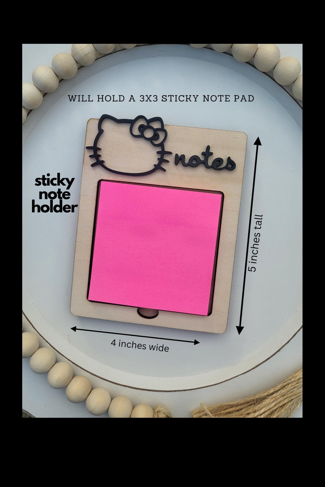 Note Holder | Sticky Note Holder | H Kitty | Desk Accessory | Note Pad ...