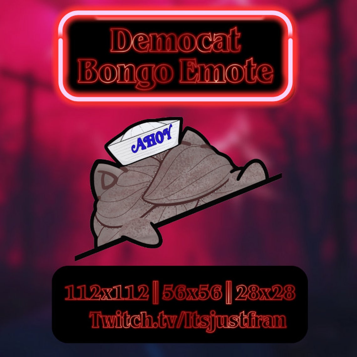 Cute Democat Ahoy Bongo Emote for Twitch and Discord - Etsy