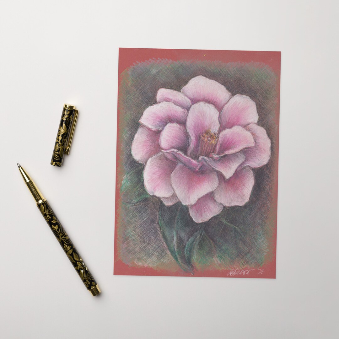 Camellia Blank Note Card - Etsy