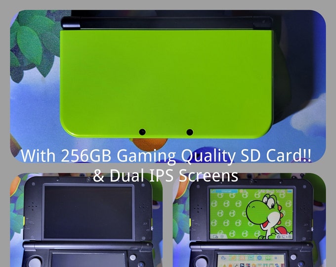 Nintendo new Green & Black 3DS XL/LL Console W/ Dual IPS Screens - Etsy