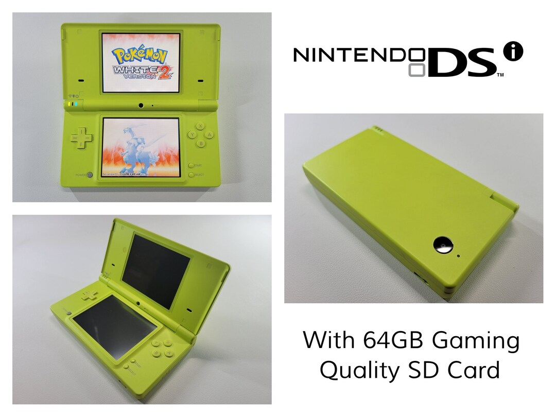 Nintendo Dsi in Lime Green W/ Charger, and 64GB SD Card W/ Games - Etsy