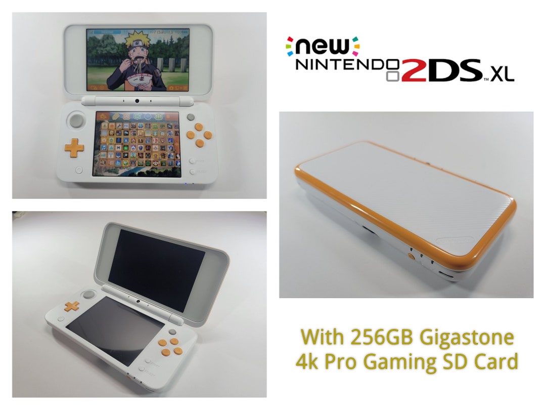 Nintendo new Orange & White 2DS XL Console W/ 256GB Sd Card - Etsy