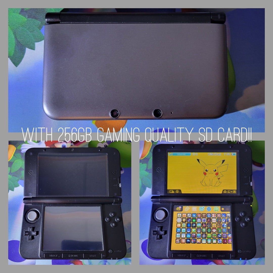 Nintendo 3DS XL/LL in Silver & Black W/ 256GB Sd Card and Charger - Etsy