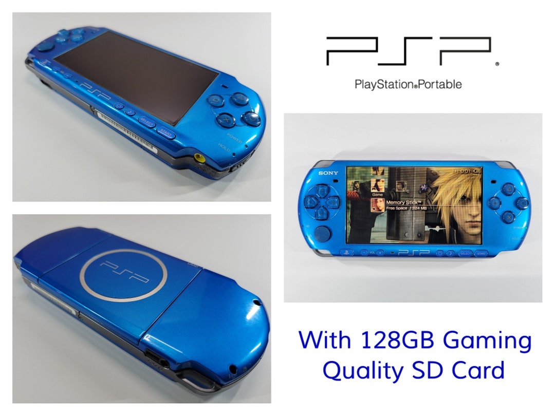 Sony PSP 3000 in Vibrant Blue With 128GB SD Card - Etsy