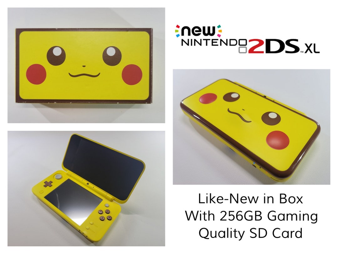 Nintendo new Pikachu Edition 2DS XL/LL Console W/ 256GB SD Card in Box ...