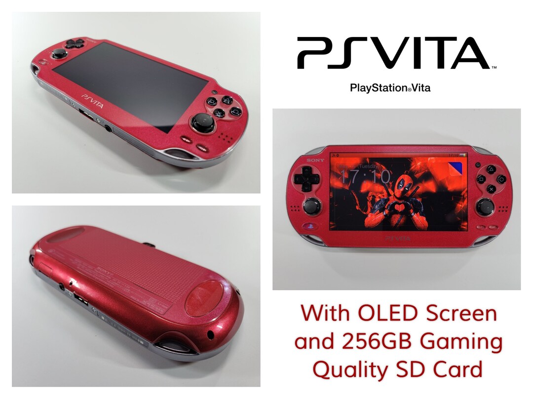 PS Vita in Red With OLED Screen & 256GB SD Card - Etsy