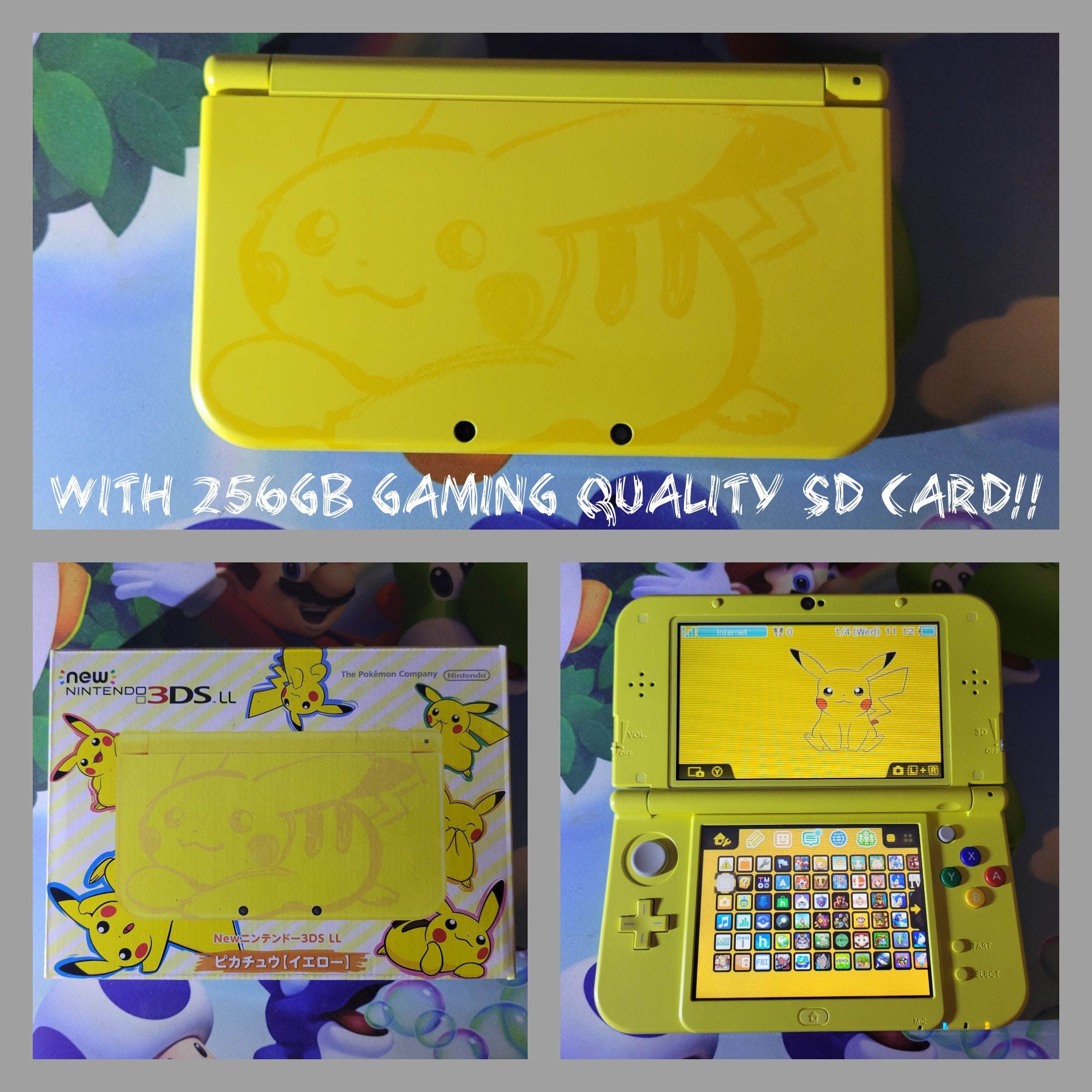 Nintendo new Pikachu Edition 3DS XL/LL Console W/ - Etsy