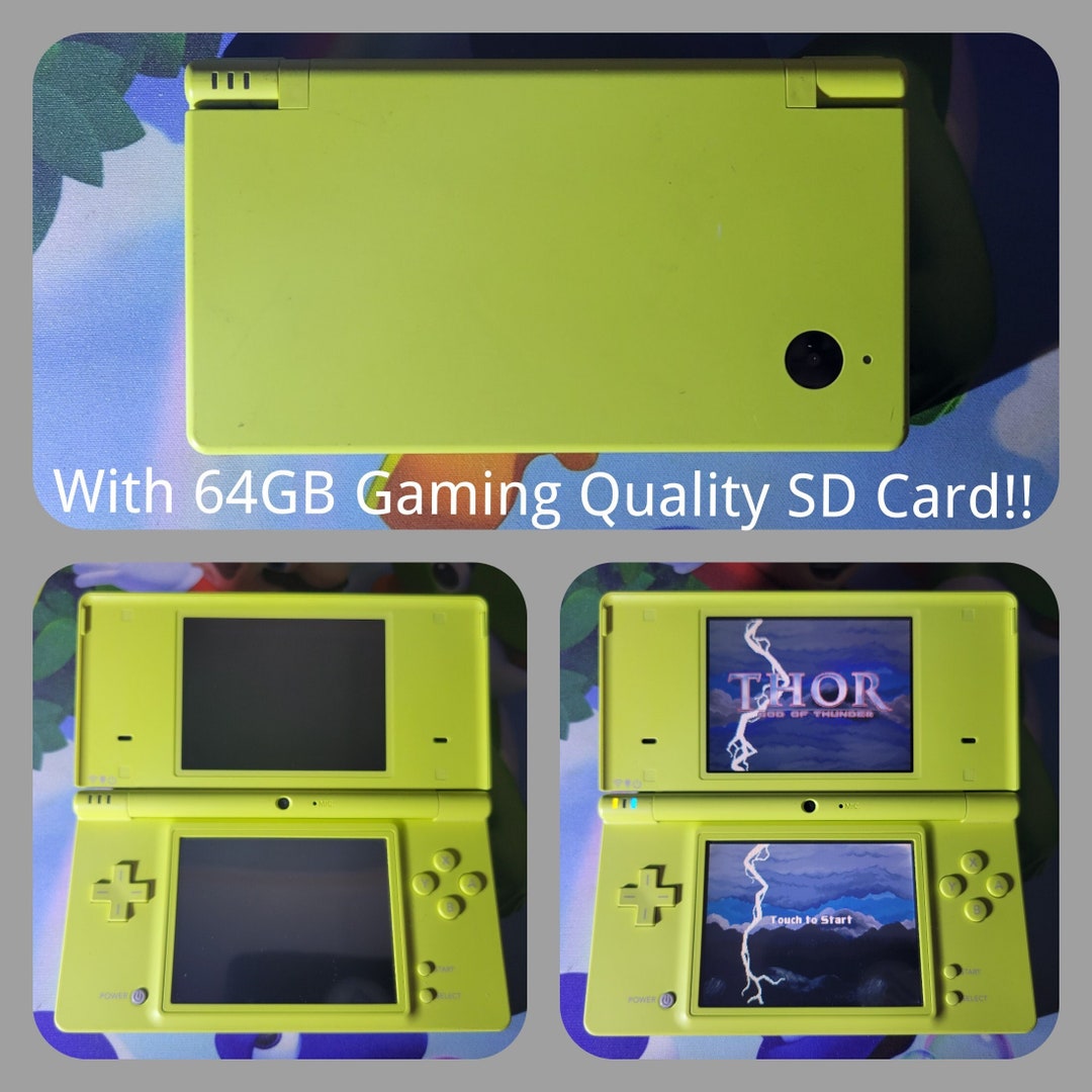 Nintendo Dsi in Lime Green W/ Charger and 64GB SD Card W/ - Etsy