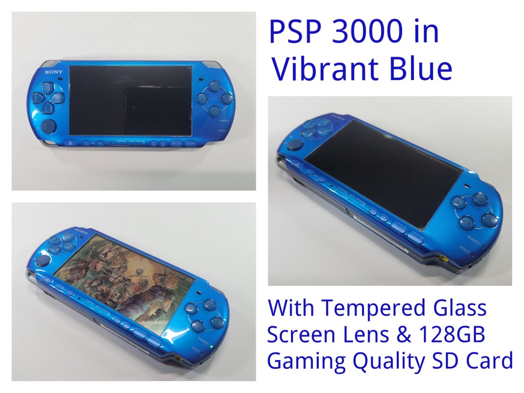 Sony PSP 3000 in Vibrant Blue With 128GB SD Card - Etsy