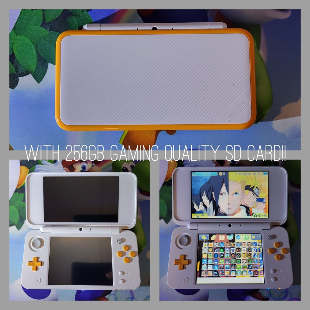 Nintendo new Orange & White 2DS XL Console W/ 256GB Sd Card - Etsy