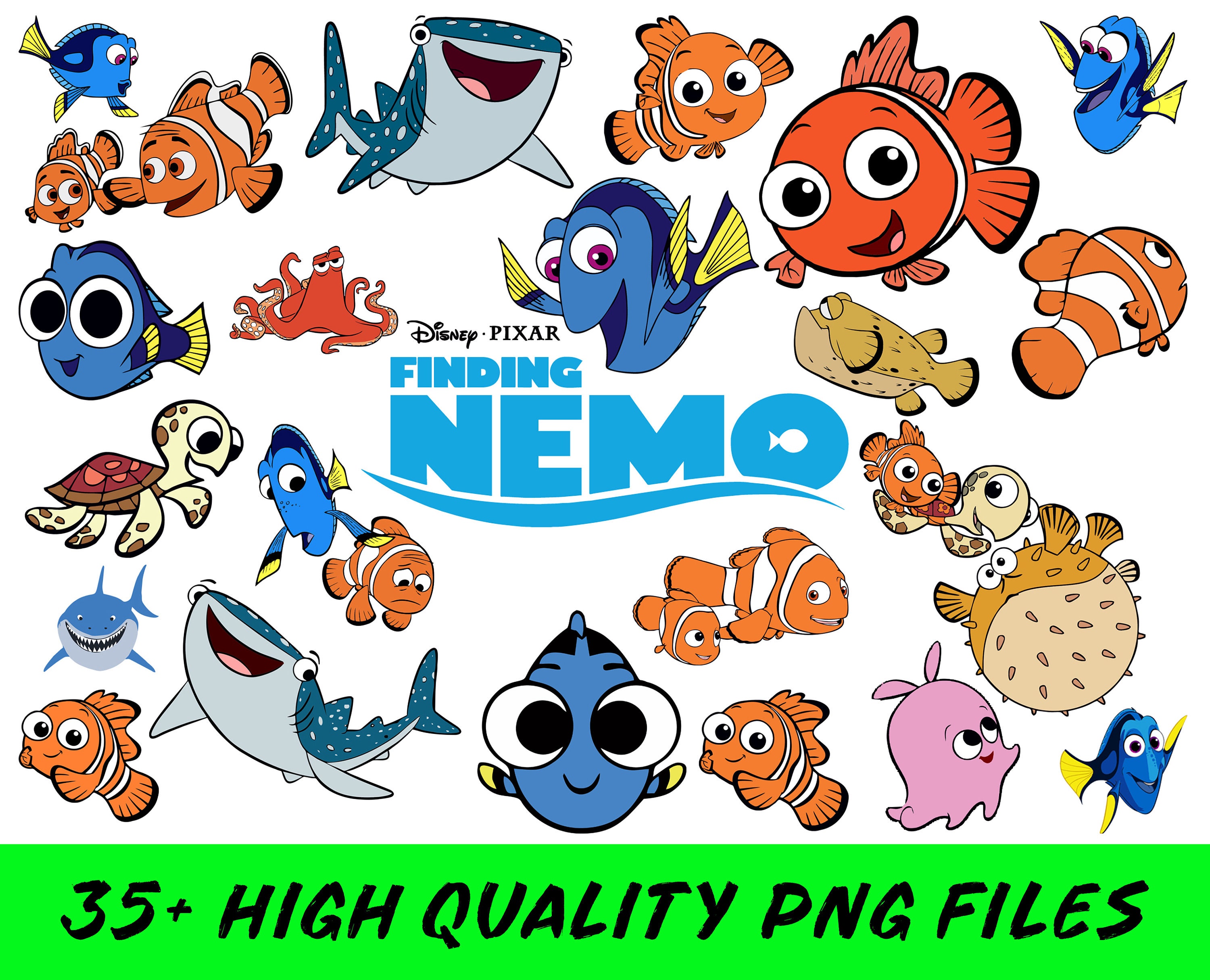 Finding Nemo Clip Art Finding Nemo PNG Finding Nemo Party - Etsy