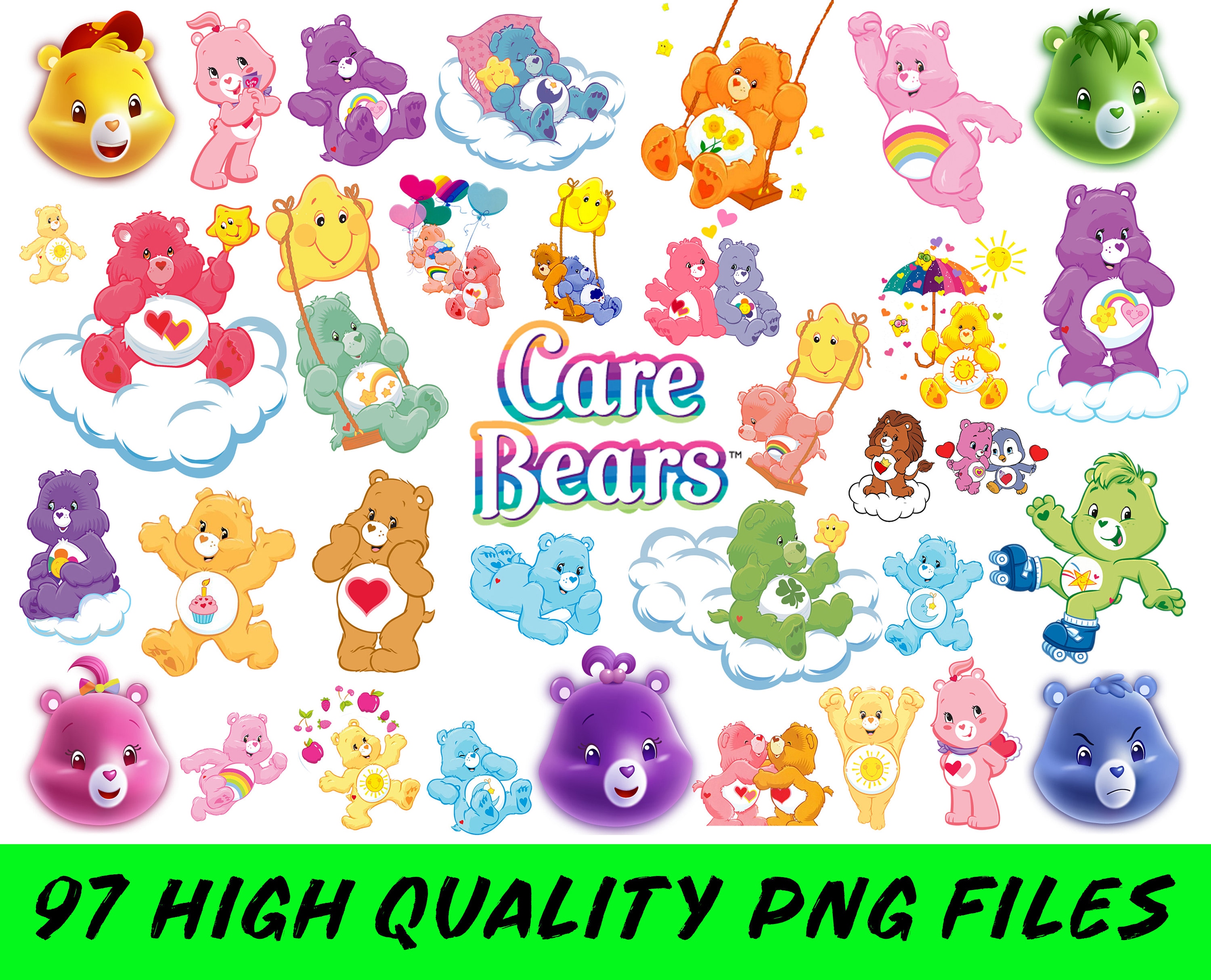 Care Bears Clip Art PNG Images Digital Instant Download - Etsy Ireland
