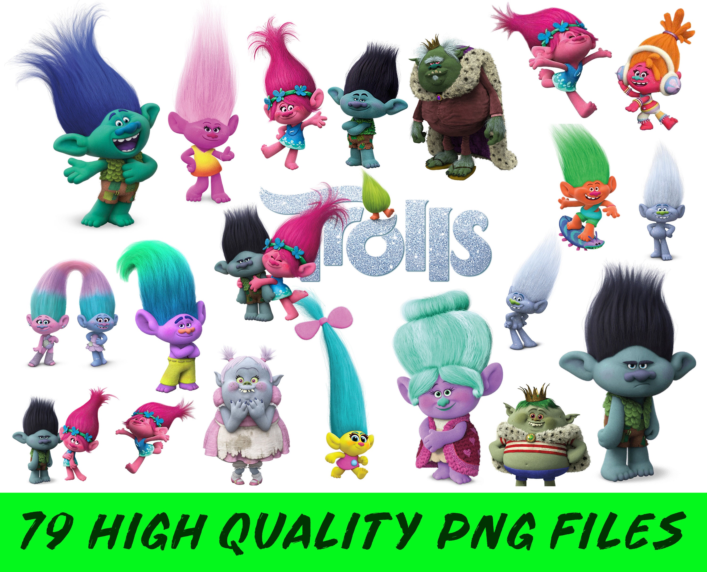 Trolls Clip Art Trolls PNG Trolls Party Trolls Clipart - Etsy México