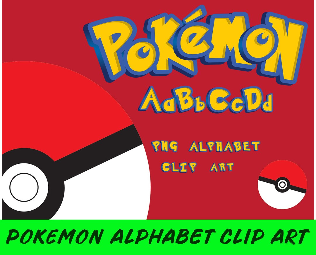 Pokemon Font PNG Pokemon Alphabet Pokemon Letters Pokemon - Etsy