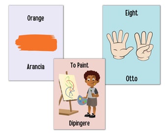 Italian Flashcards for Kids - Etsy