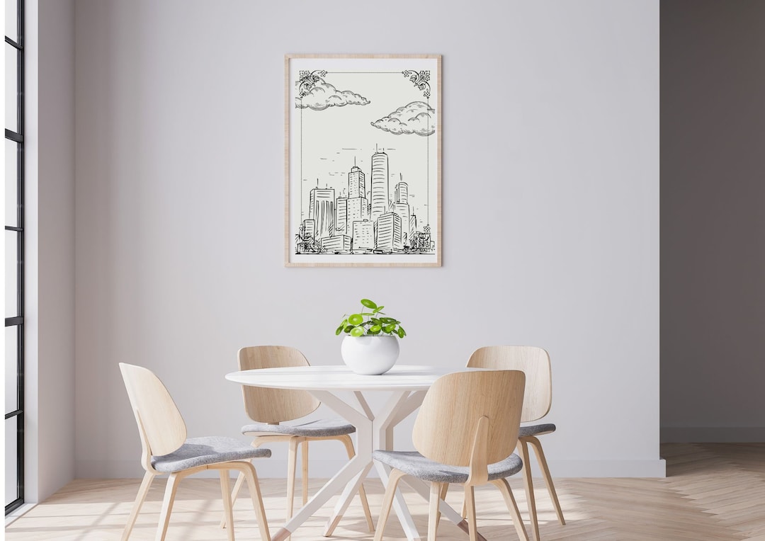 City Scape Printable Digital Art for Home Decor Landscape - Etsy