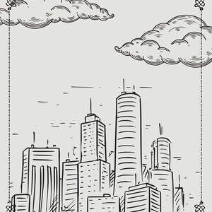 City Scape Printable Digital Art for Home Decor, Landscape - Etsy