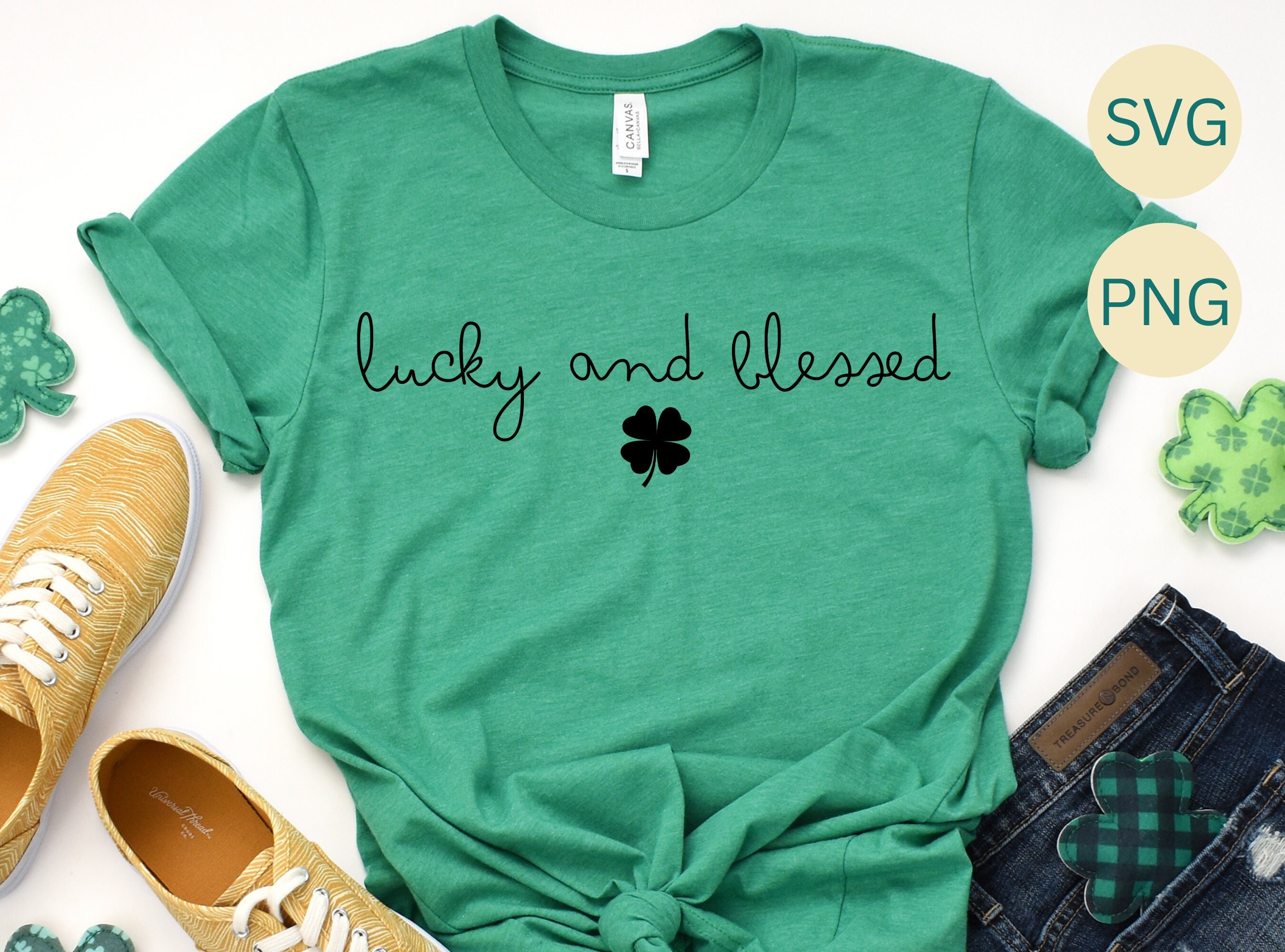 Lucky And Blessed Svg St Patricks Png Shamrock Svg St Patricks Day