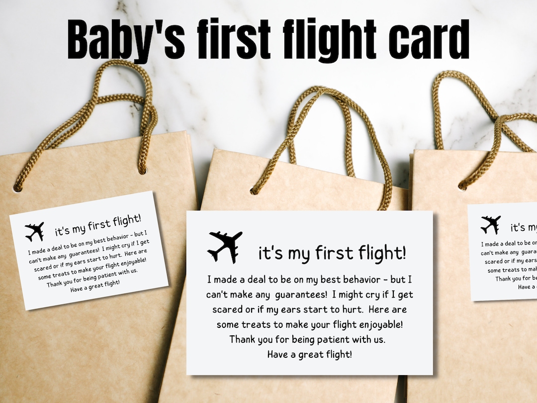Baby's First Flight Card L Gift Bag Tag - Etsy
