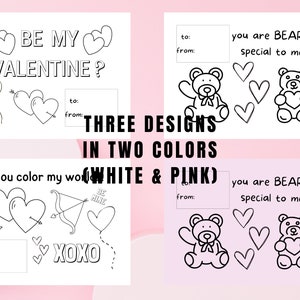 Color in Valentine for Kids L Printable Valentine's Day Card - Etsy