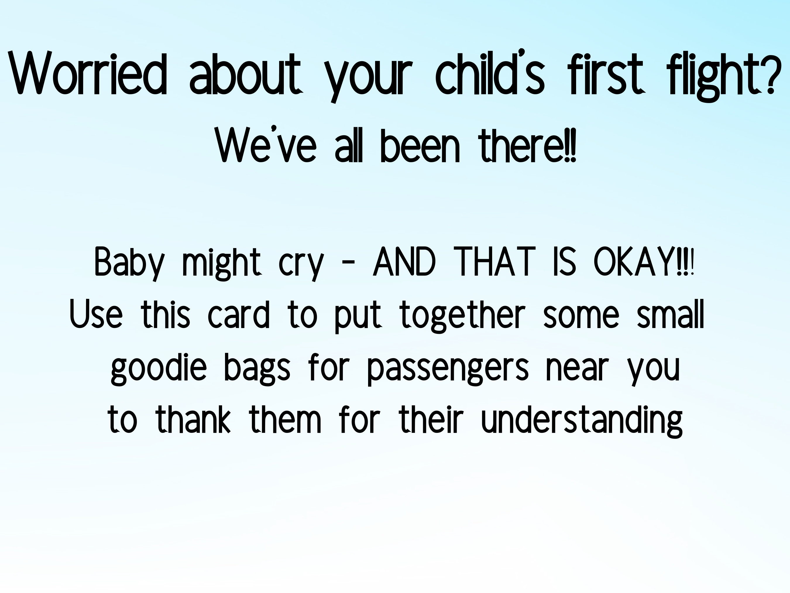 Baby's First Flight Card L Gift Bag Tag - Etsy