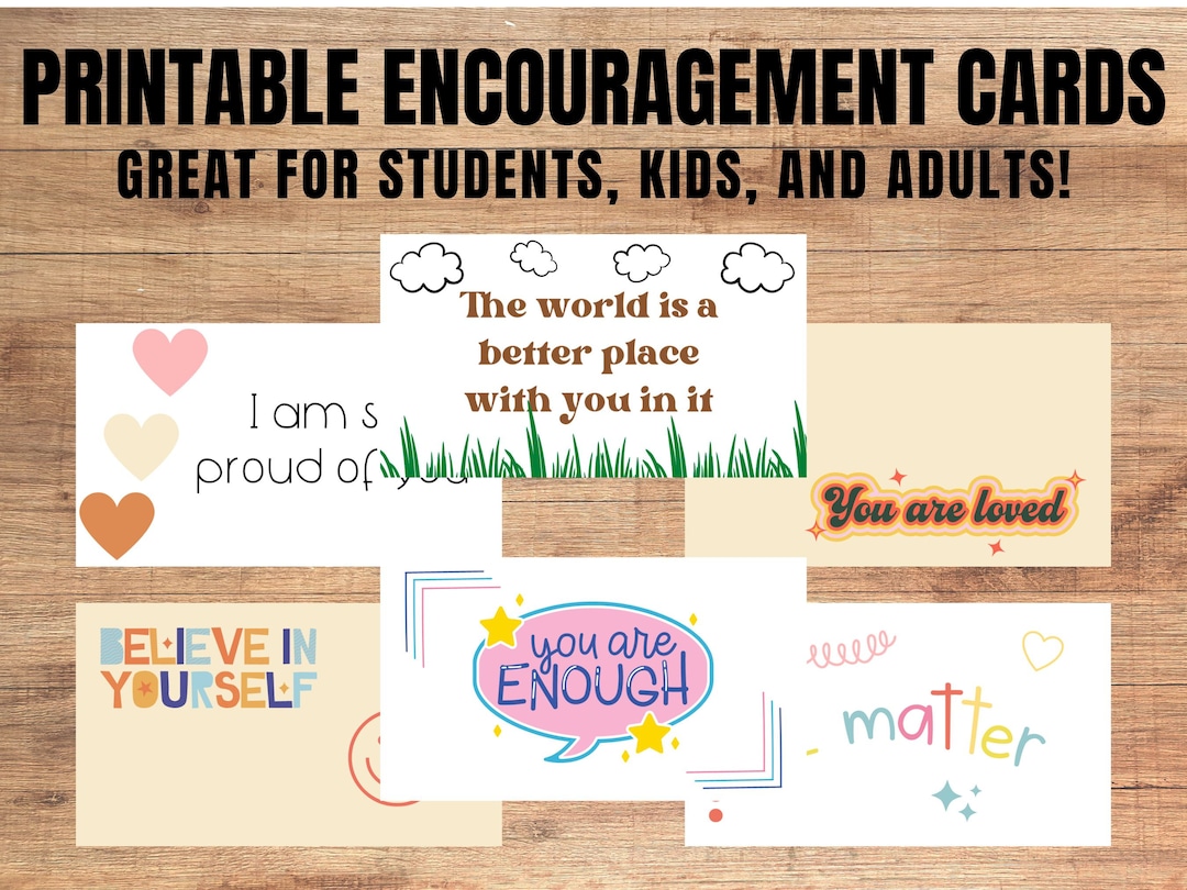 Printable Encouragement Cards L Student Compliment Cards - Etsy