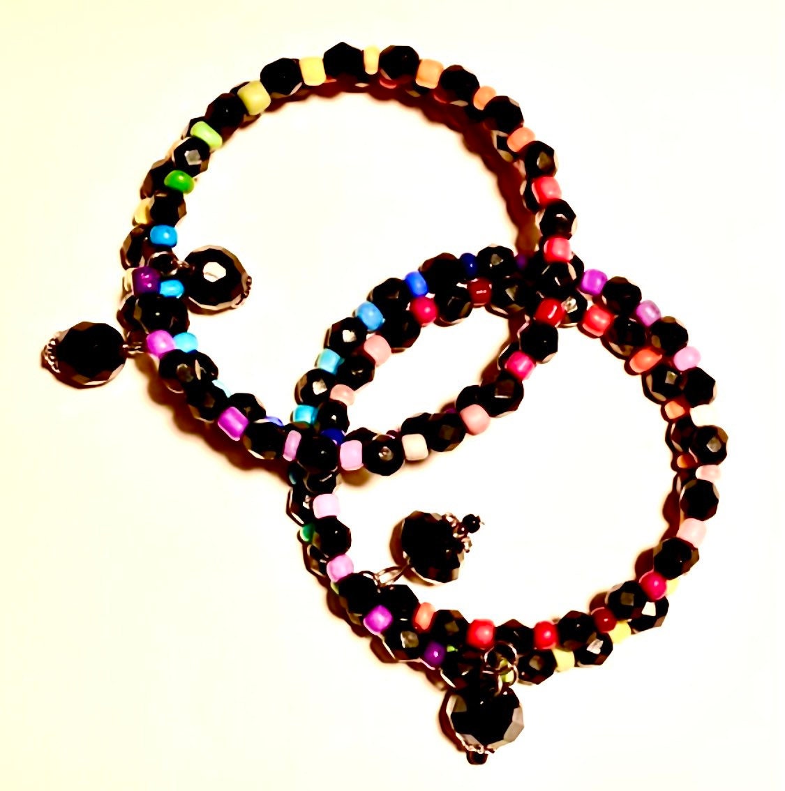 Rainbow Jet Memory Wire Bracelet - Rainbow Wrap Bracelet - Pride LGBT ...