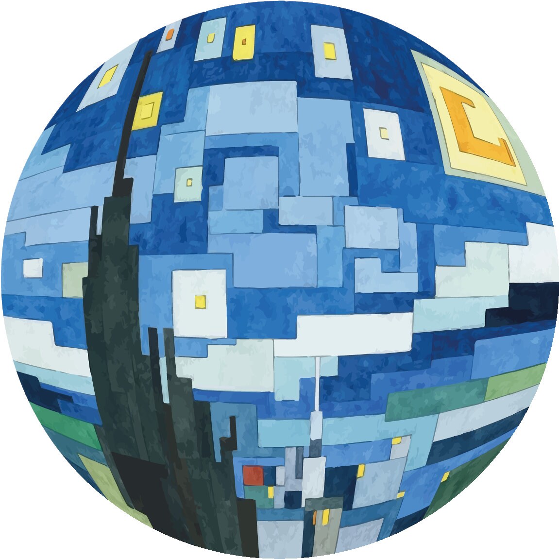 The Starry Night SVG 2 Different File Digital Illustration, Water Color ...