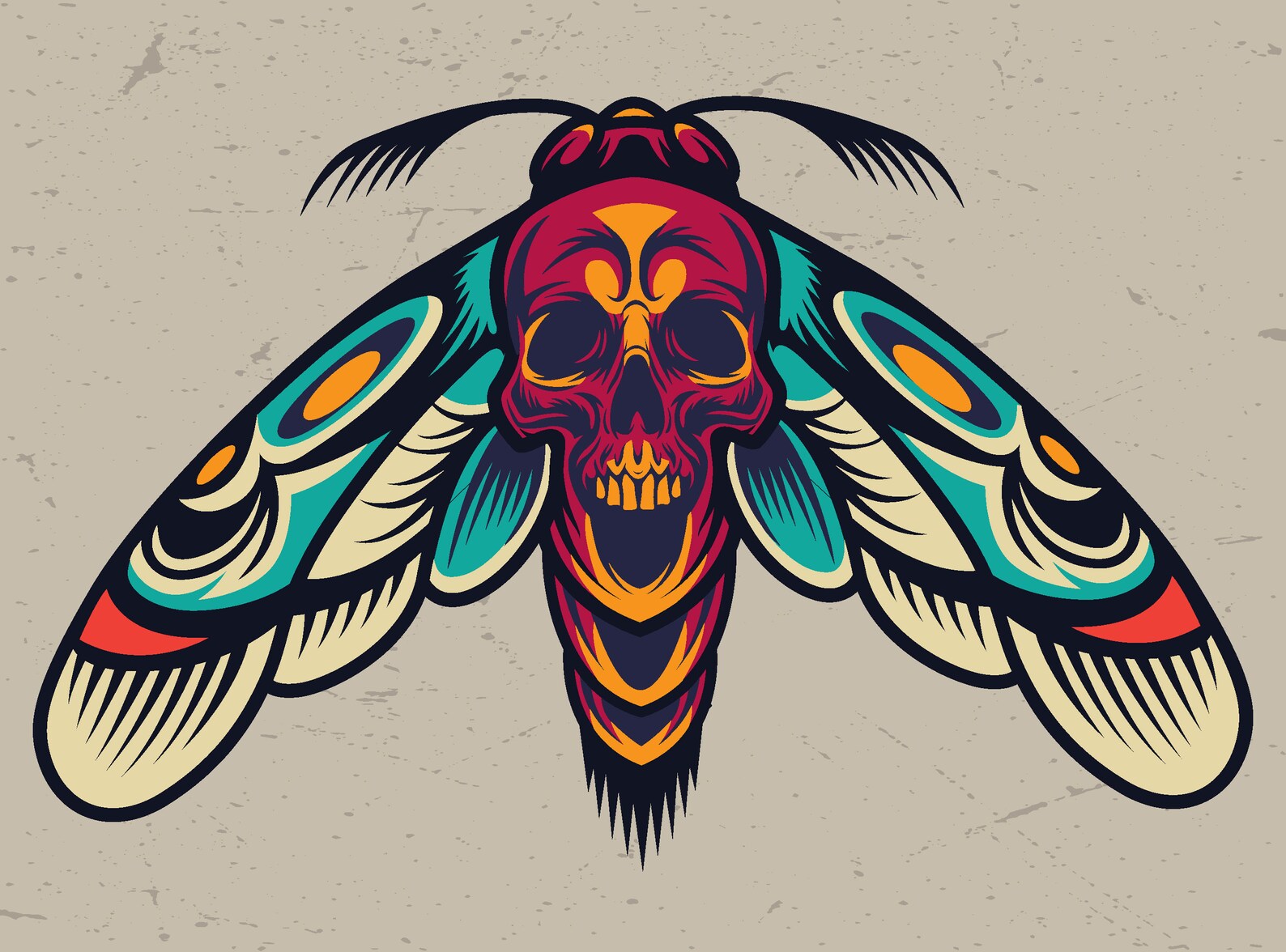 Colorful Scary Moth Butterfly Skull Moth Scary Moth Moth - Etsy