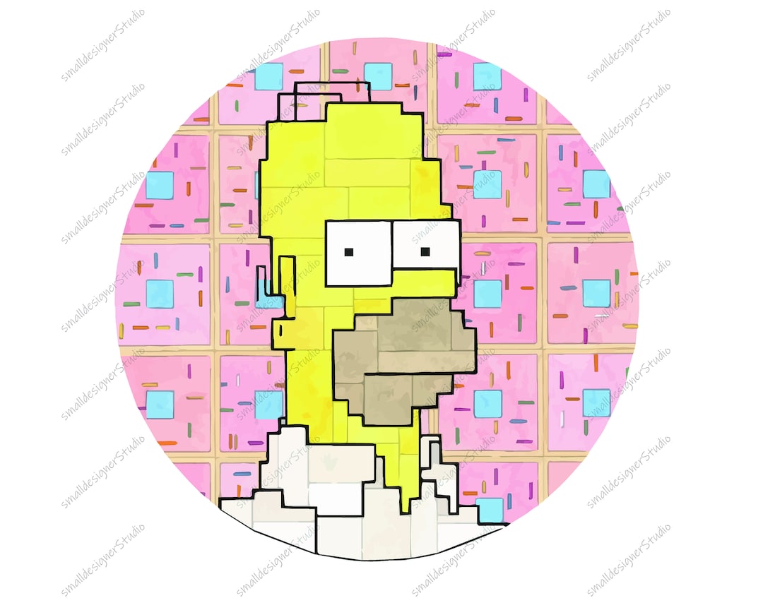 Homer Simpson Svg 8 Bit Homer Donut SVG Cricut Svg - Etsy