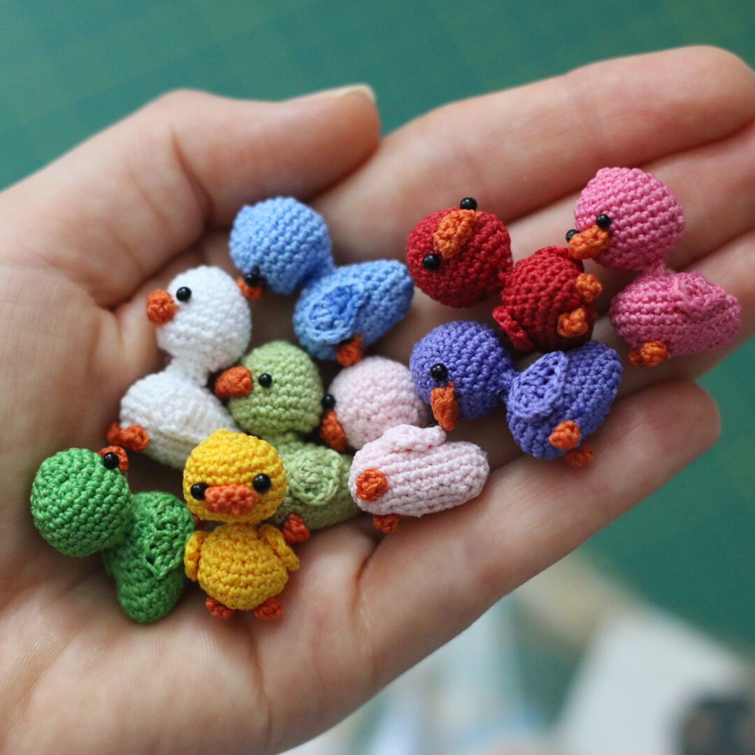 Miniature Handmade Amigurumi Duck, Amigurumi Micro Duck, Miniature ...