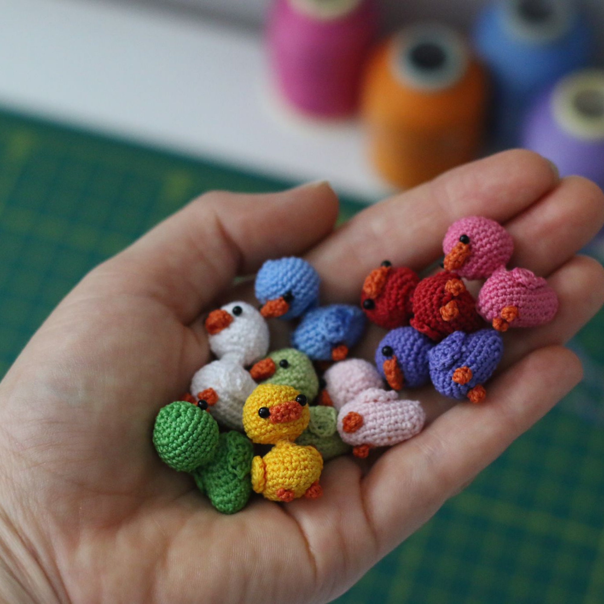Miniature Handmade Amigurumi Duck, Amigurumi Micro Duck, Miniature ...