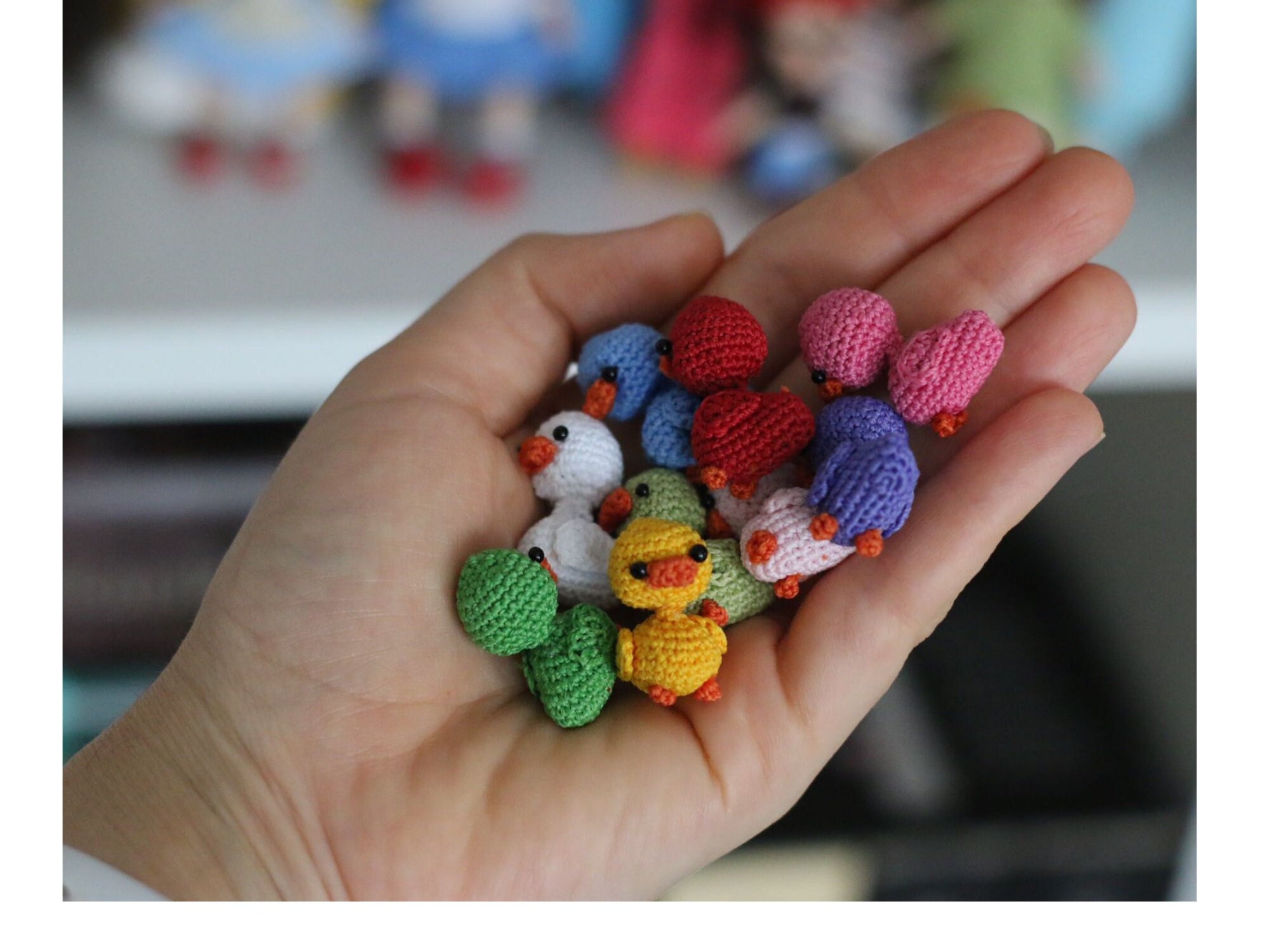 Miniature Handmade Amigurumi Duck, Amigurumi Micro Duck, Miniature ...