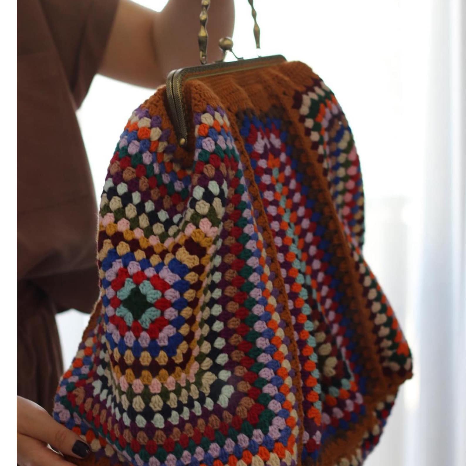 XXL Crochet Poppins Bag,big Crochet Purse,crochet Vintage Bag, Crochet ...