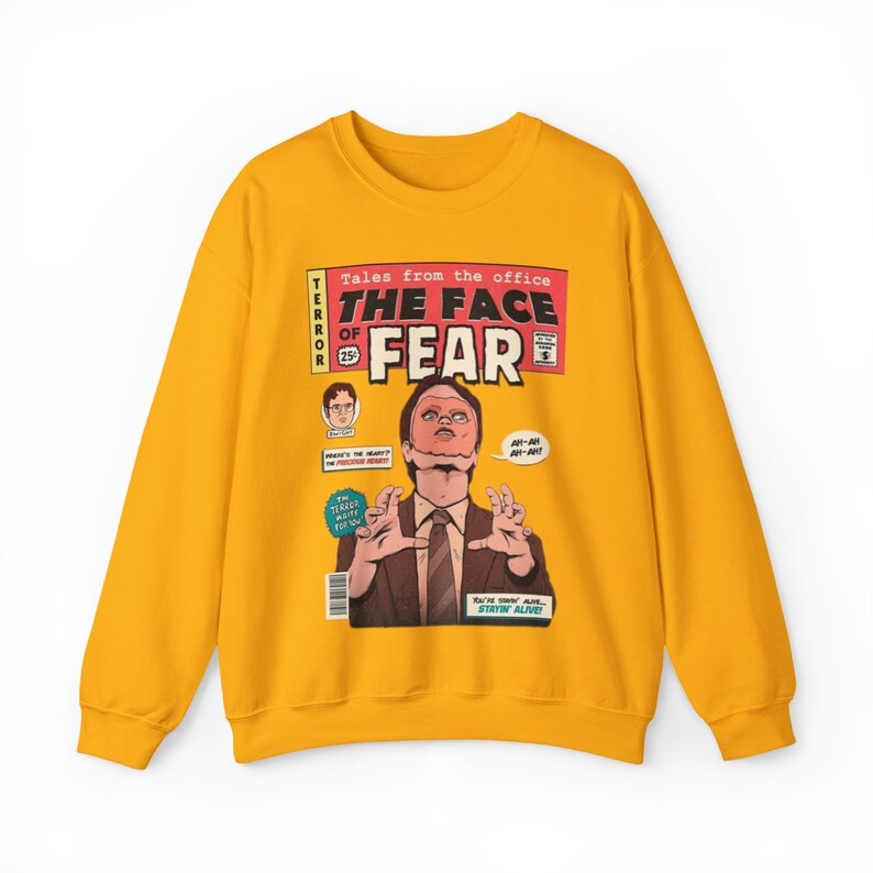 Dwight Schrute 'the Office' Sweatshirt: Face of Fear Comic - Etsy
