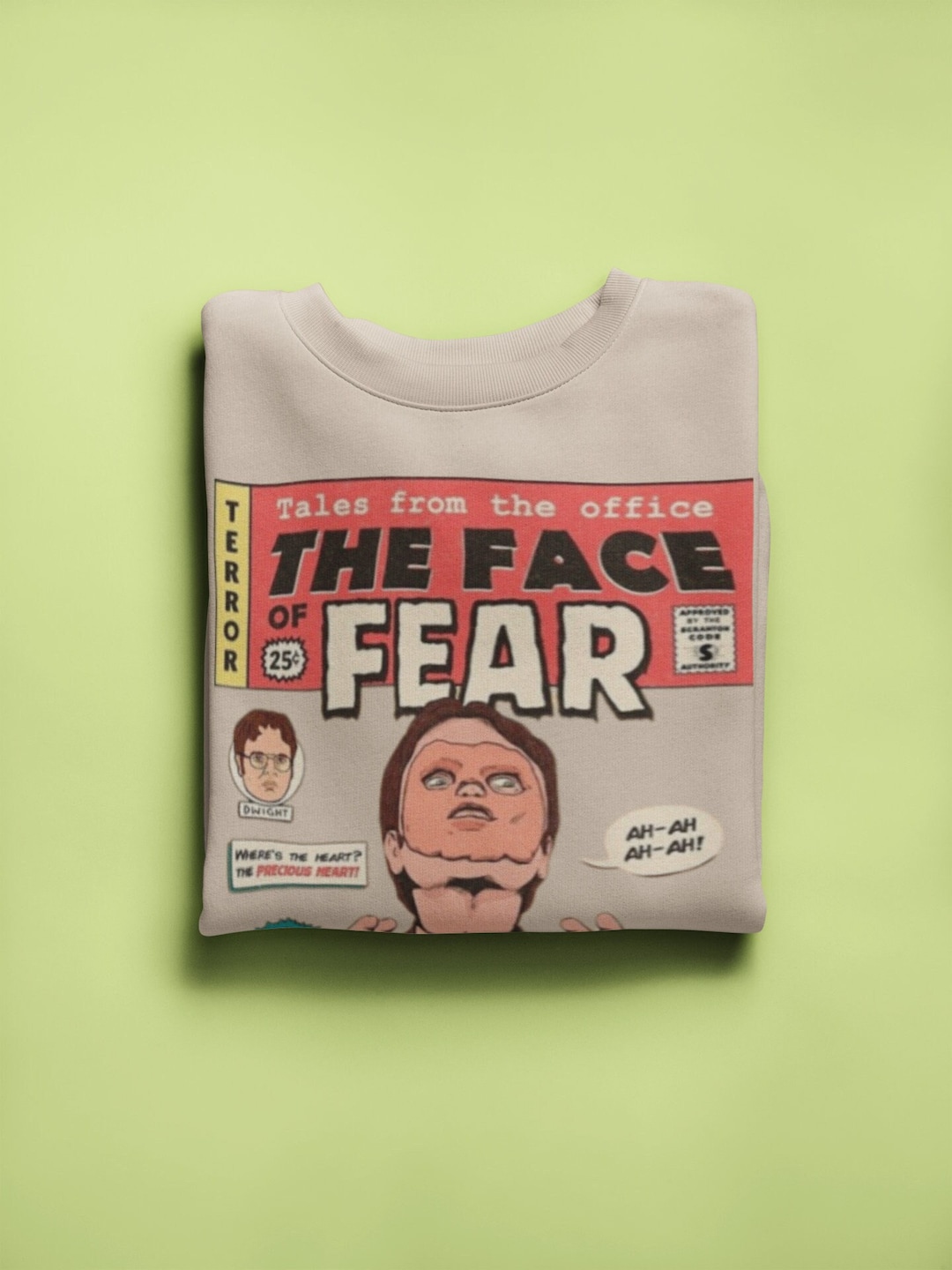 Dwight Schrute 'the Office' Sweatshirt: Face of Fear Comic - Etsy