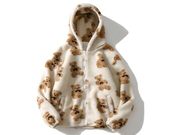 Teddy Bear Zip up Hoodie - Etsy